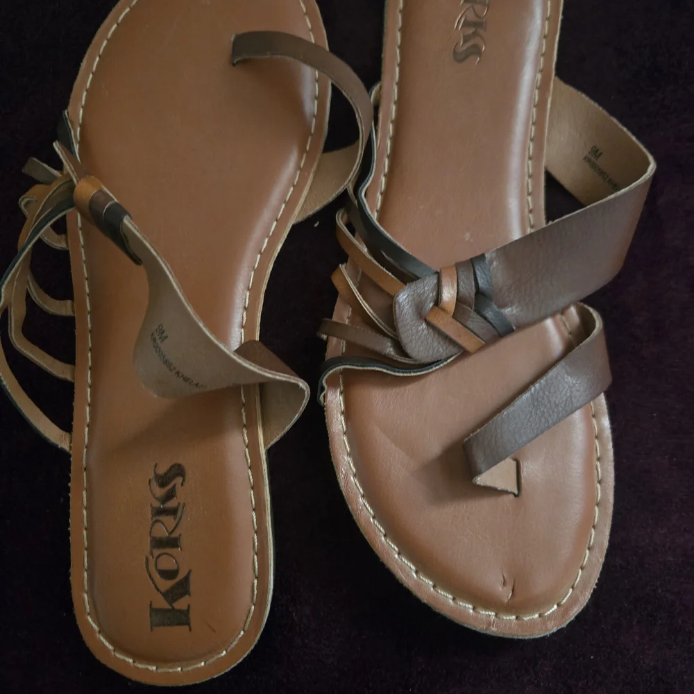 Kork-Ease | Shoes | Korkease Womens Brown Leather Braided Strap Sandals ...